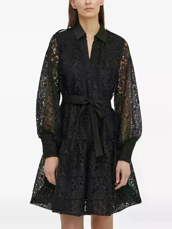 BRUUNS BAZAAR Lace-panel Tiered Mini Dress