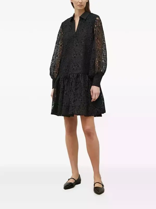 BRUUNS BAZAAR Lace-panel Tiered Mini Dress