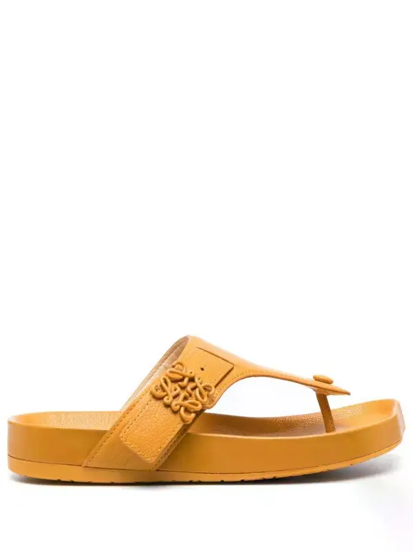 Loewe Logo-plaque Leather Flip Flops