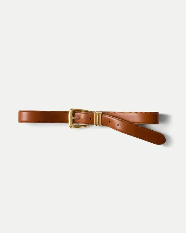 Veronica Beard Arch Leather Belt - Hazelwood