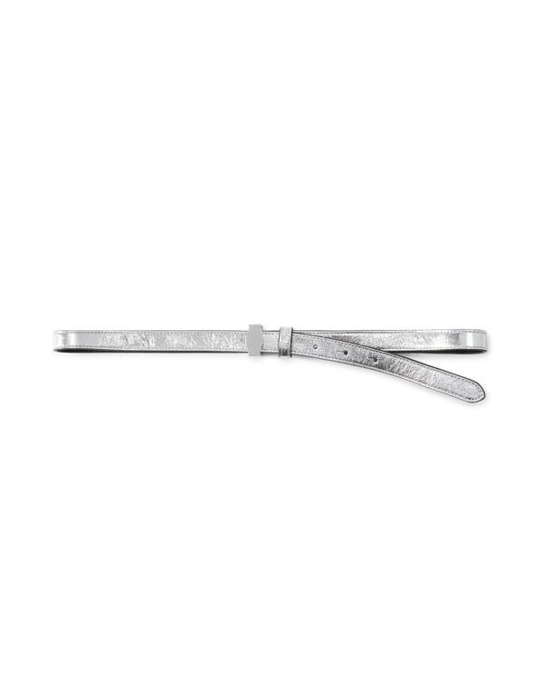 Veronica Beard Dash Leather Belt - Silver