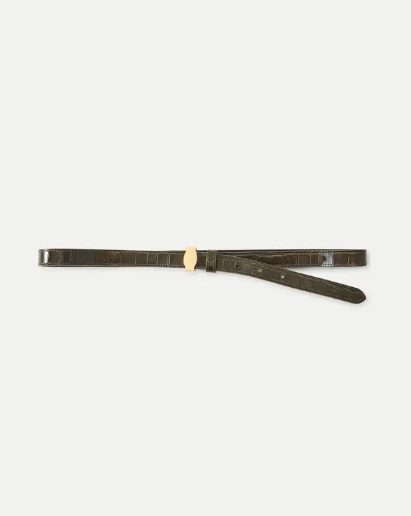 Veronica Beard Dash Croc-embossed Belt