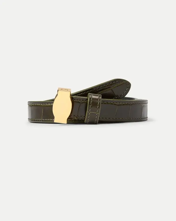 Veronica Beard Dash Croc-embossed Belt