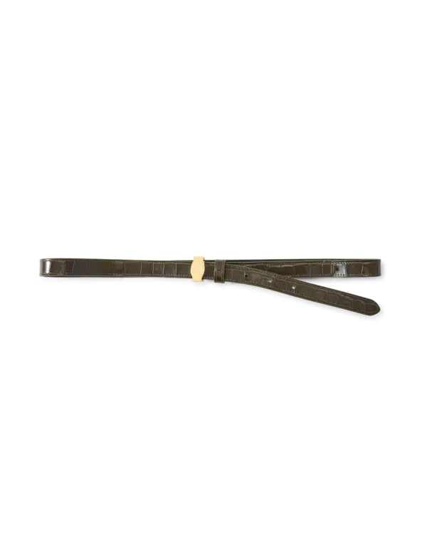 Veronica Beard Dash Croc-embossed Belt
