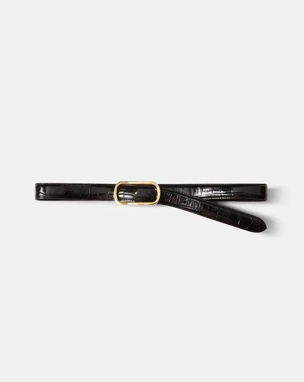 Veronica Beard Loop Suede Belt - Black