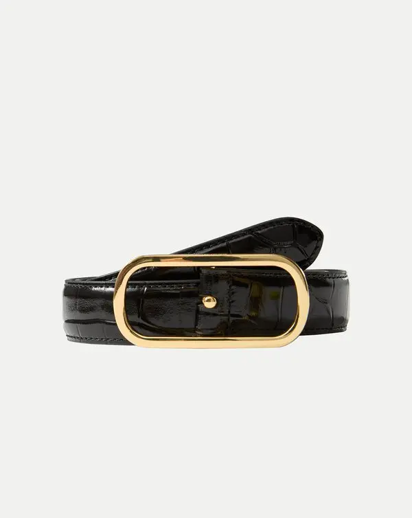 Veronica Beard Loop Suede Belt - Black