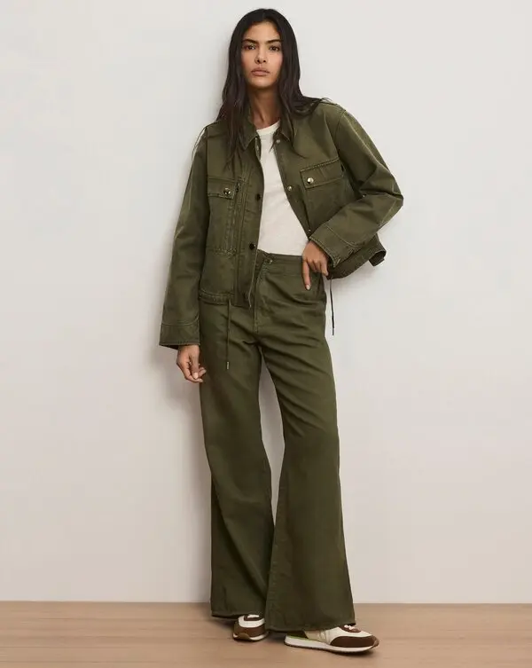 Veronica Beard Kasey Vegan Leather Wide-leg Pants
