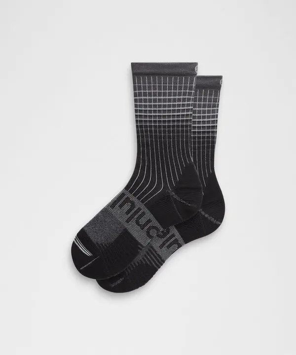Lululemon Power Stride Crew Socks - Graphite Grey/black