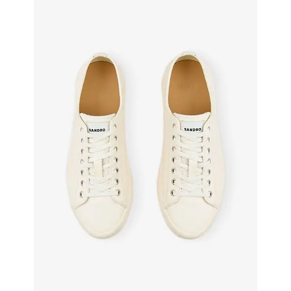 Sandro Brand-patch Leather Low-top Trainers