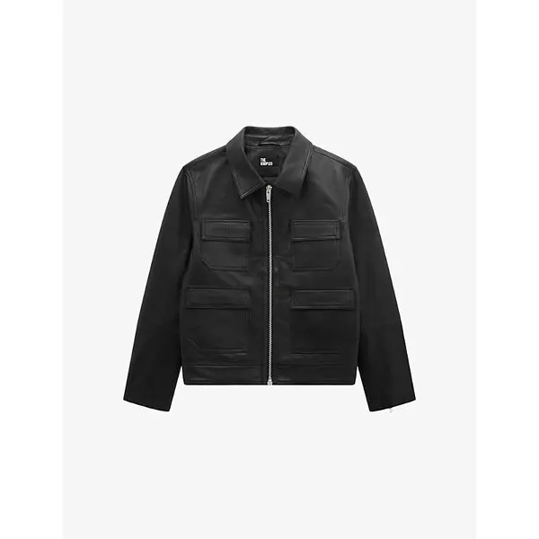 The Kooples Four-pocket Zip-up Leather Jacket