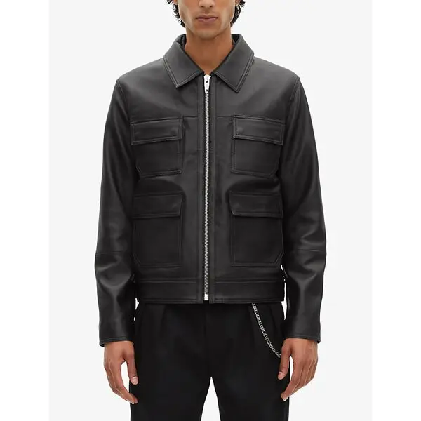 The Kooples Four-pocket Zip-up Leather Jacket