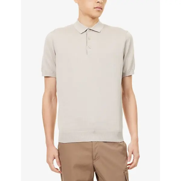 ARNE Buttoned Short-sleeve Knitted Polo Shirt