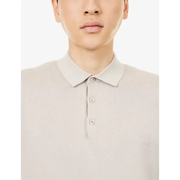 ARNE Buttoned Short-sleeve Knitted Polo Shirt