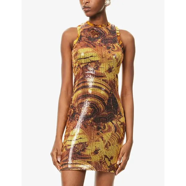 slim fit dress slacks Roberto Cavalli - New with Tags Tiger Print Sequin Mini Dress main image 0