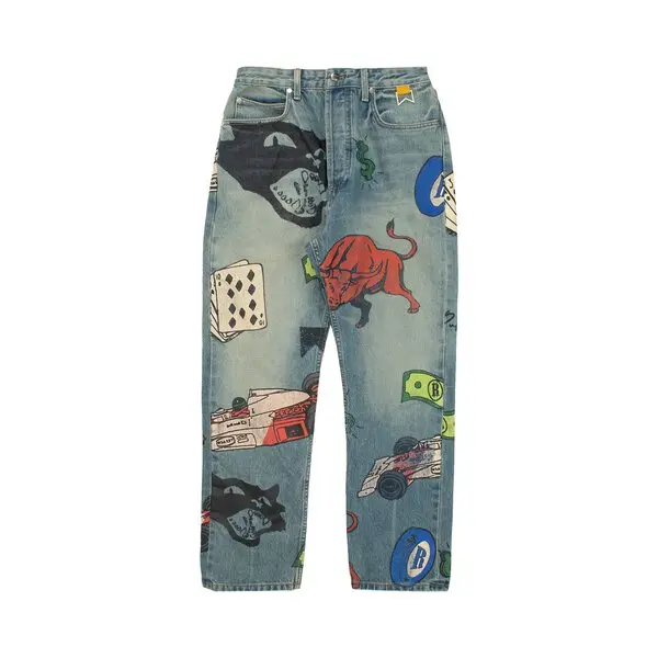 Rhude Doodle Print Denim