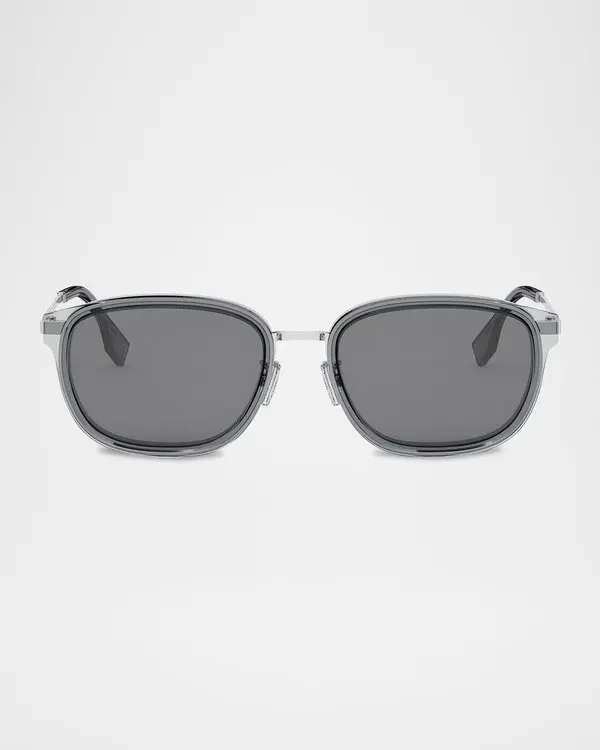 Fendi Metal Rectangle Sunglasses - Greyother Smoke