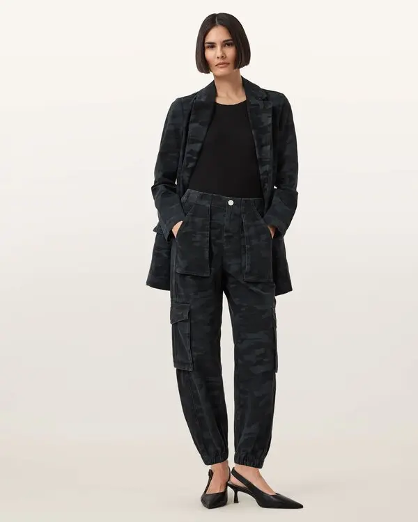 ALLSAINTS Freda Camouflage Cargo Pants - Blue