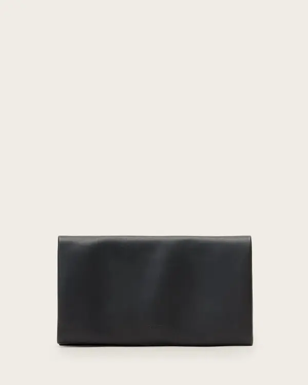 ALLSAINTS Harluna Leather Clutch Bag - Black