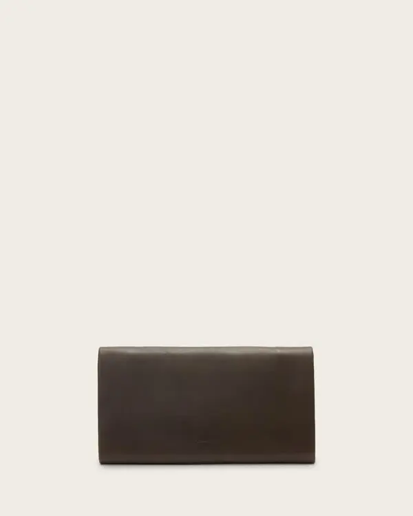 ALLSAINTS Harluna Leather Clutch Bag - Brown