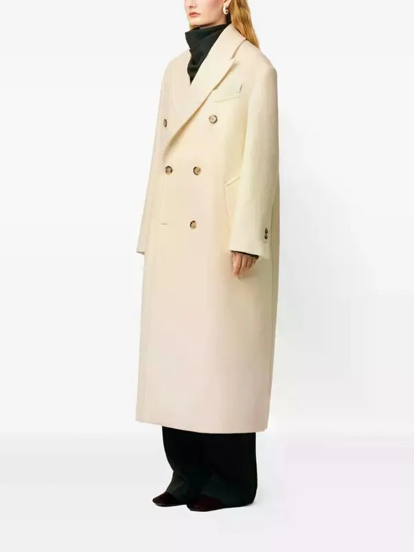 AMI Paris Double-breasted Wool Coat - Neutrals