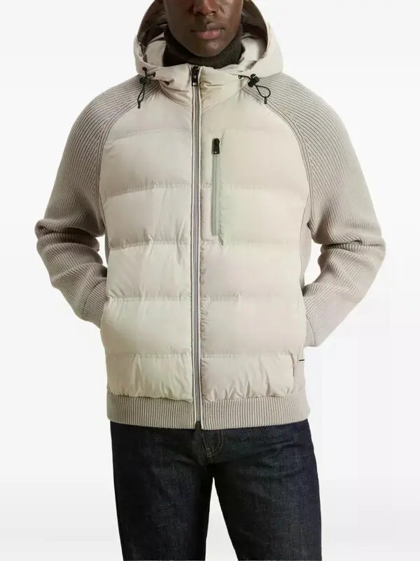 Woolrich Quilted Knitted-panel Coat - Grey