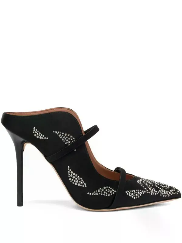 MALONE SOULIERS 100mm Maureen Embellished Heeled Mules - Black