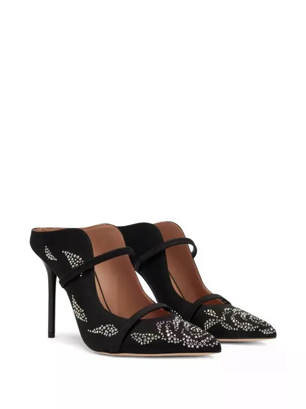 MALONE SOULIERS 100mm Maureen Embellished Heeled Mules - Black