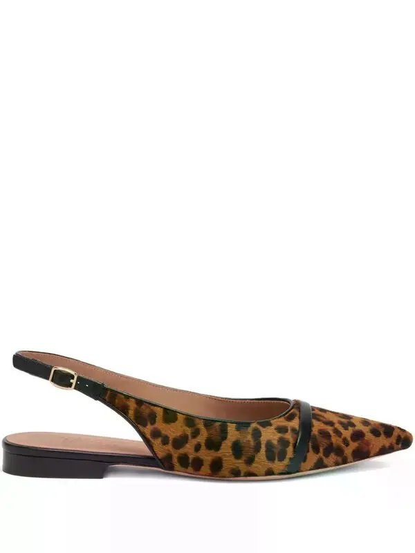MALONE SOULIERS Jama Leopard-print Slingback Flats