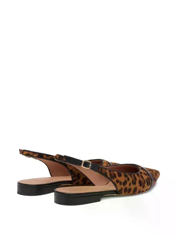 MALONE SOULIERS Jama Leopard-print Slingback Flats