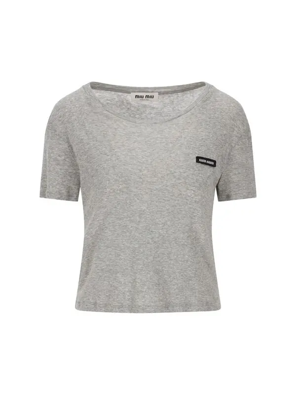 Miu Miu Cashmere Polo Shirt - Gray