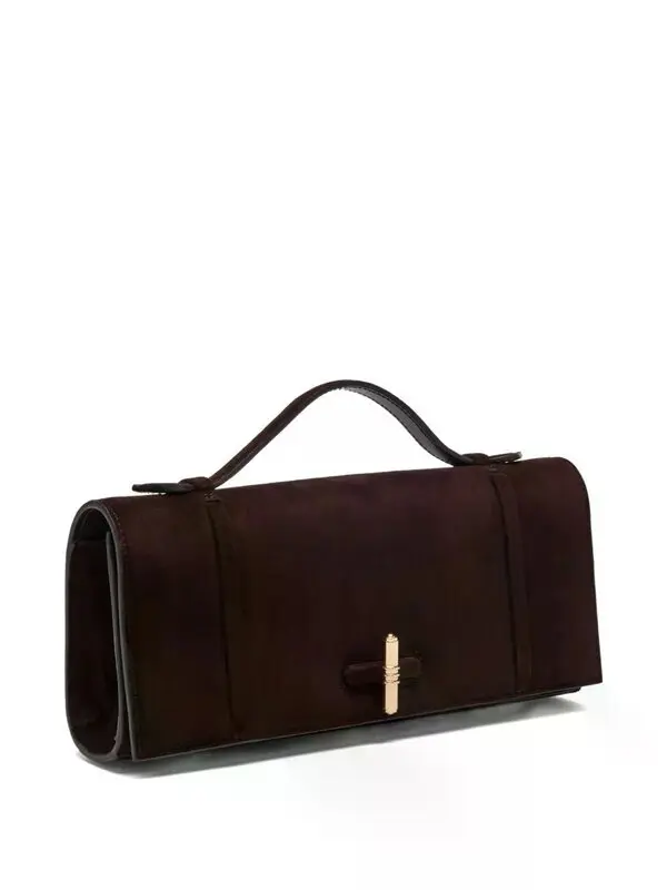 MALONE SOULIERS Suede Clutch With Top Handle - Brown