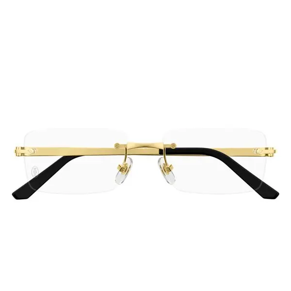 CARTIER Rectangle Titanium Eyeglasses - Gold