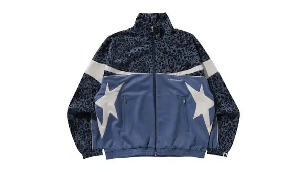 A BATHING APE Wild Leopard Track Jacket - Blue