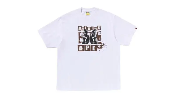 A BATHING APE Graffiti Logo Relaxed Fit Ii Tee Shirt - White
