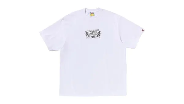 A BATHING APE Slogan Relaxed Fit Tee Shirt - White