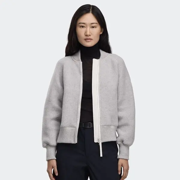 Canada Goose Sierra Fleece Bomber Jacket - Silverbirch Heather