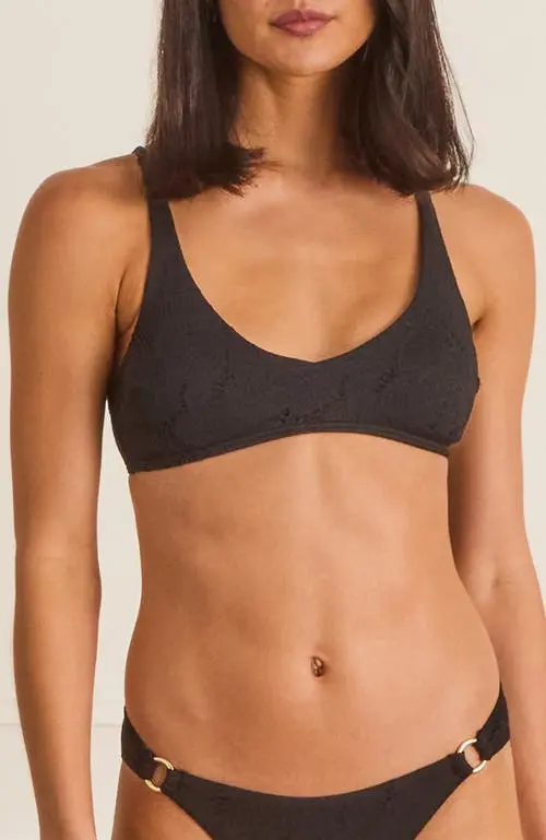 AQUA BLU AUSTRALIA Amelia V-neck Bikini Top - Black