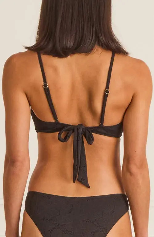 AQUA BLU AUSTRALIA Amelia V-neck Bikini Top - Black