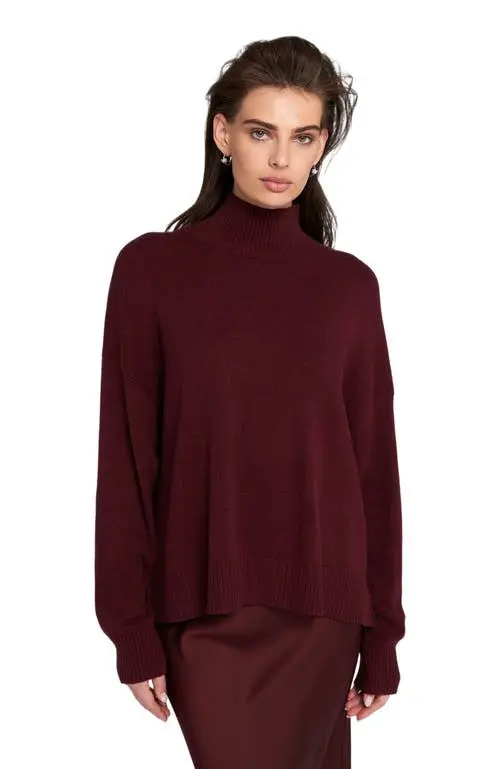 ELLE COLLECTION Turtleneck Pullover - Wine