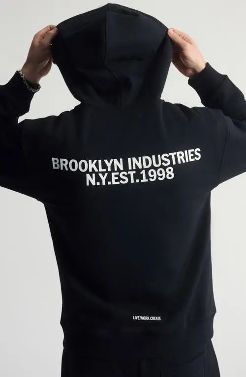 Brooklyn Industries Logo Cotton Zip Hoodie
