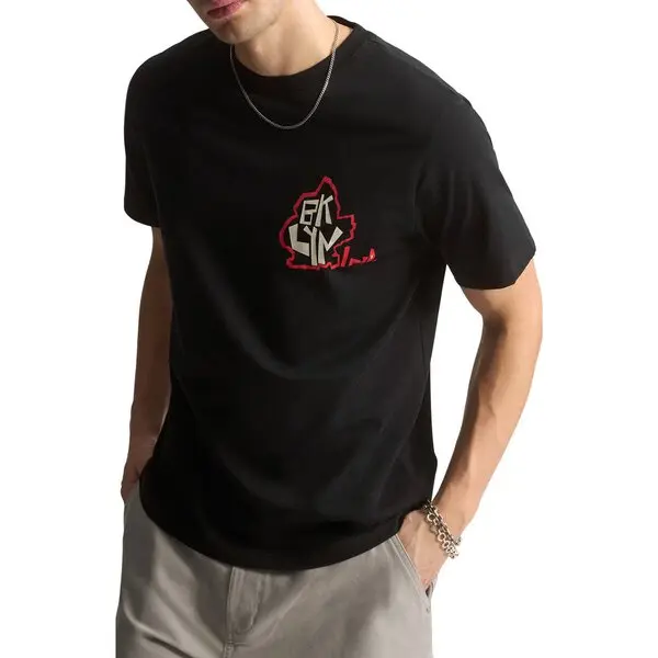 Brooklyn Industries Logo Cotton Graphic T-shirt - Black