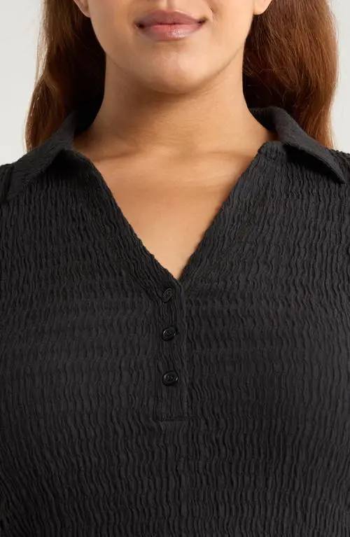 Sanctuary Textured Knit Long Sleeve Shirt