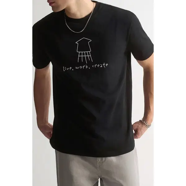 Brooklyn Industries Water Tower Graphic T-shirt - Black
