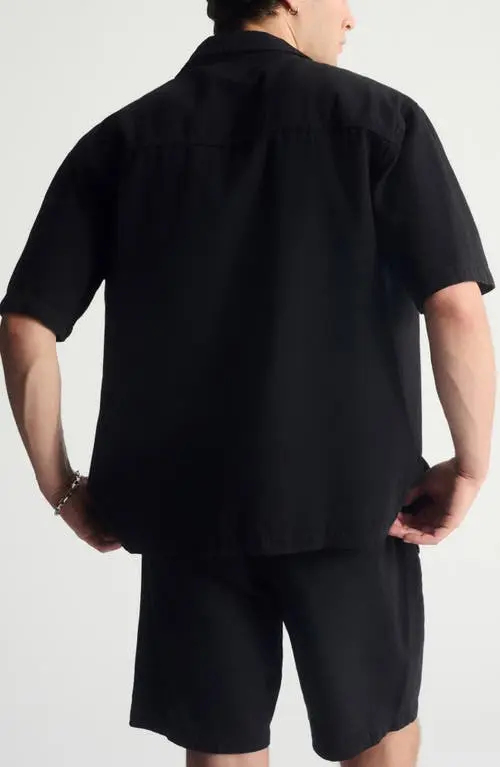 Brooklyn Industries Short Sleeve Cotton & Linen Button-up Shirt