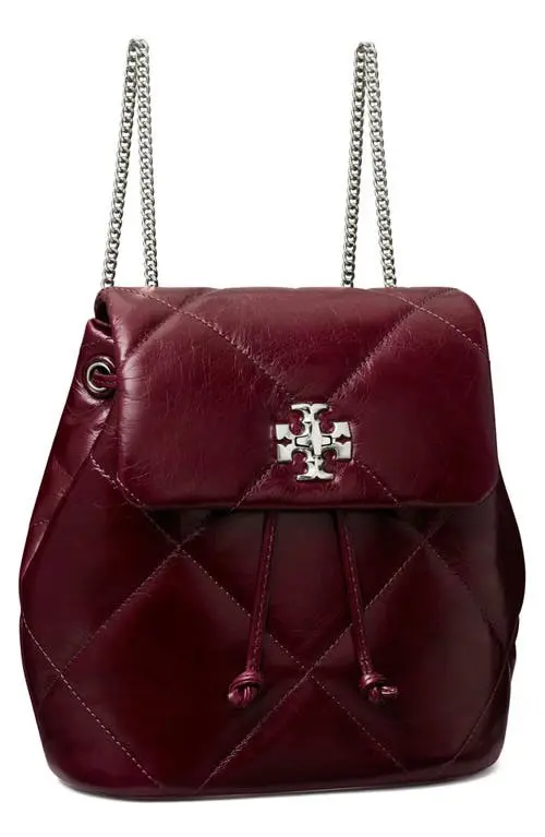 Tory Burch Kira Distressed Diamond Quilted Leather Backpack