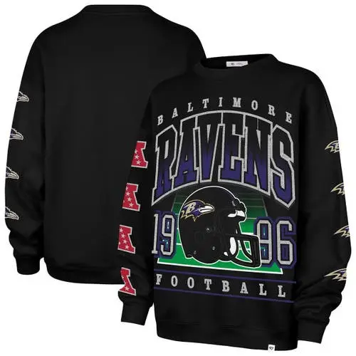 '47 Baltimore Ravens Oversized Pullover Sweatshirt - Black