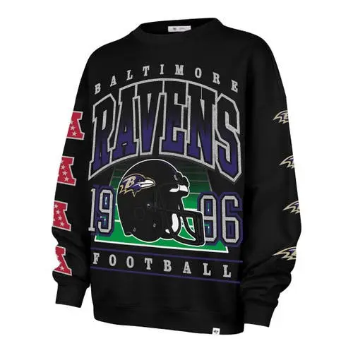 '47 Baltimore Ravens Oversized Pullover Sweatshirt - Black