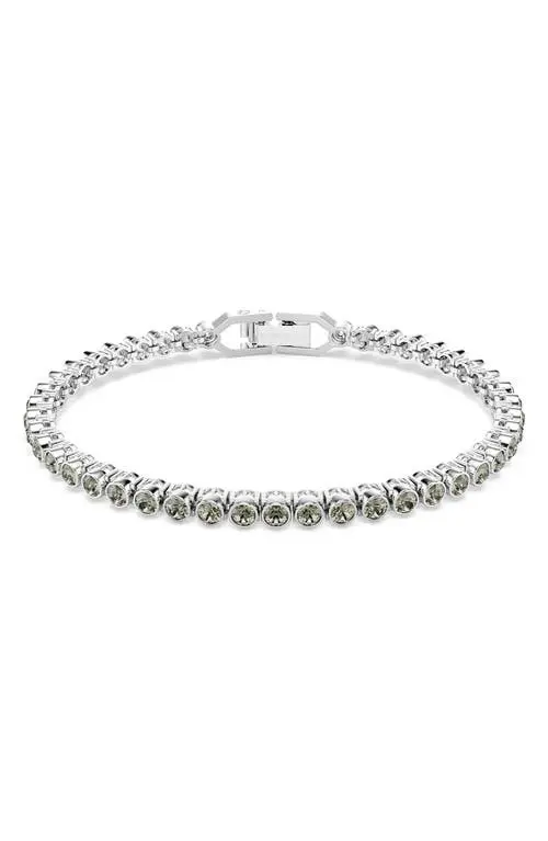 SWAROVSKI Imber Bezel Set Crystal Tennis Bracelet - Rhodium/green