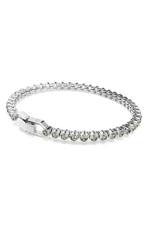 SWAROVSKI Imber Bezel Set Crystal Tennis Bracelet - Rhodium/green