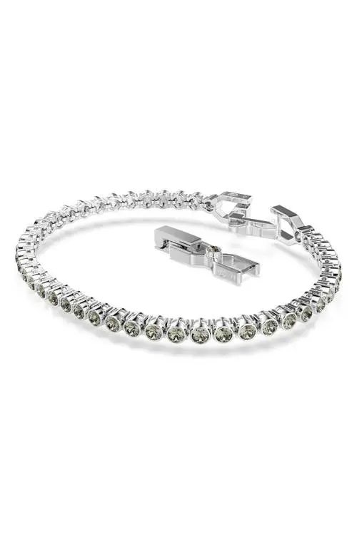 SWAROVSKI Imber Bezel Set Crystal Tennis Bracelet - Rhodium/green